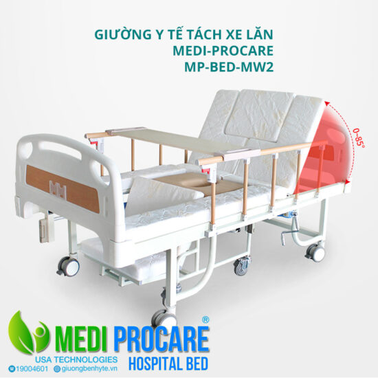 Giường y tế, giường bệnh nhân cơ, đa năng, nghiêng trái phải, tách thành xe lăn, cho người già ...